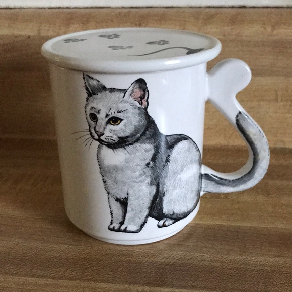 Kitchen | Vintage Cat Mug With Top | Poshmark